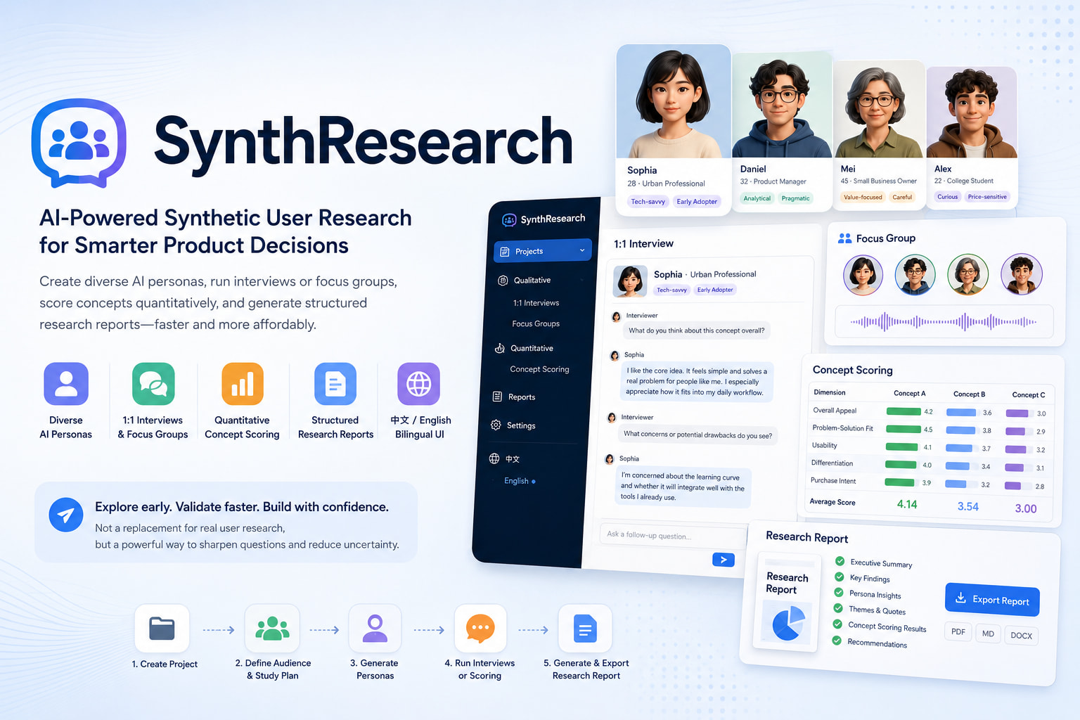 【学习工作赛道】SynthResearch，AI 合成用户研究工作台 - 【大赛报名专区】 - TRAE 官方中文社区